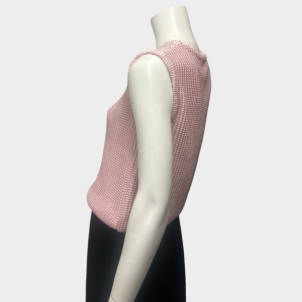 Christian Dior Women's Pink Metallic Knit Sweater Vest – Loop Generation