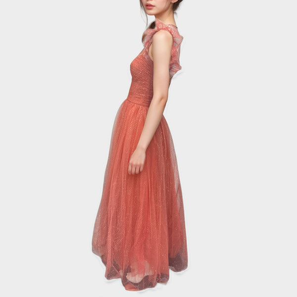 Monique Lhuillier Pink glitter tulle Dress – Loop Generation